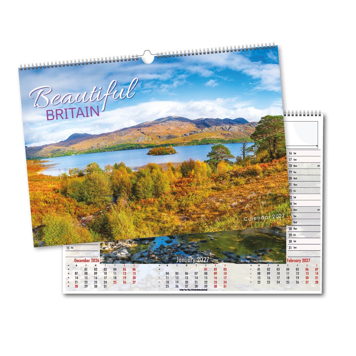 Beautiful Britain Landscape Wall Calendar 2026 - Think Promote