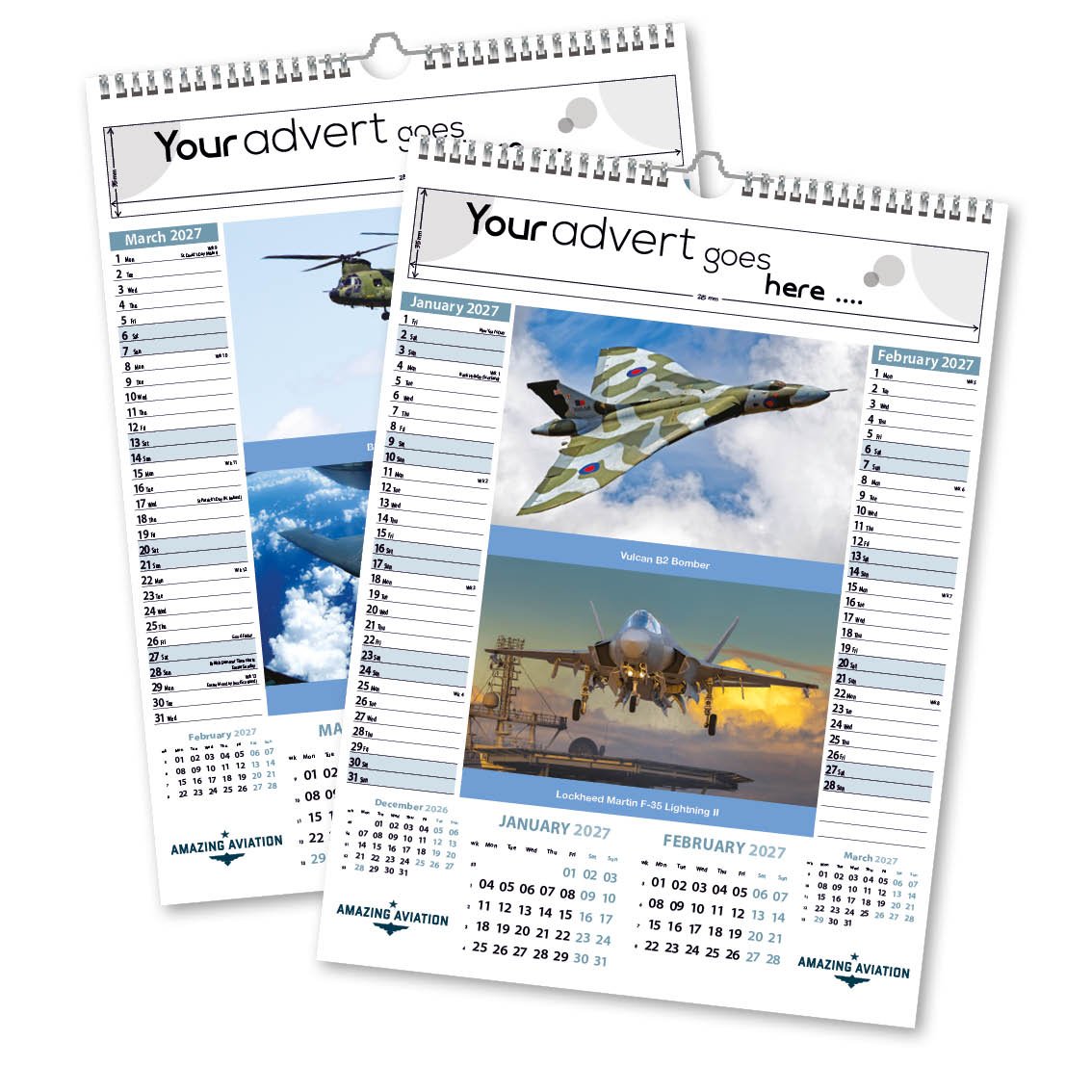 Amazing Aviation Memo Wall Calendar 2026 - Think Promote
