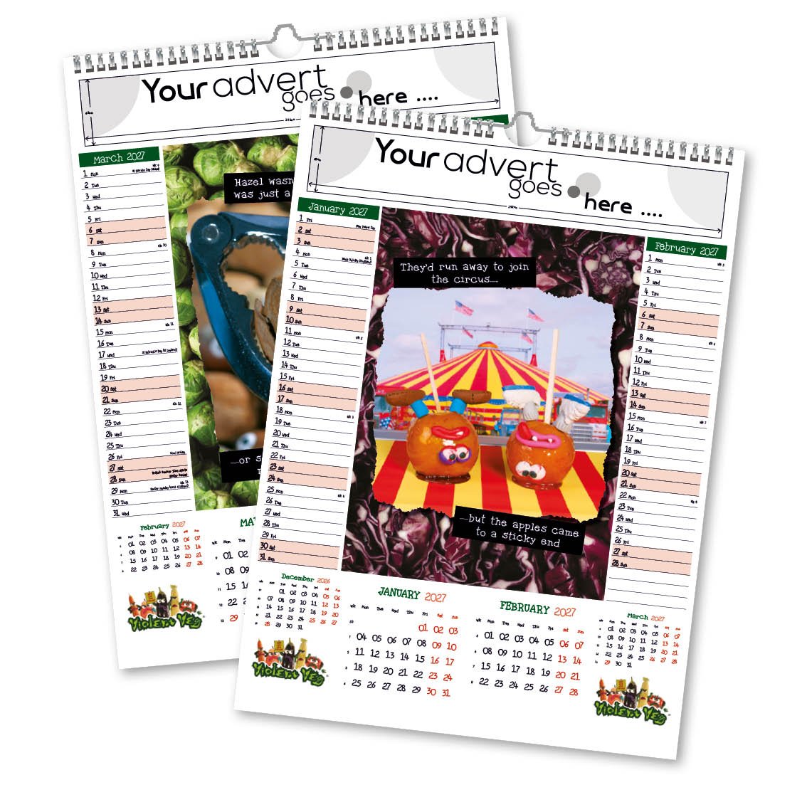 Violent Veg Memo Wall Calendar 2026 - Think Promote