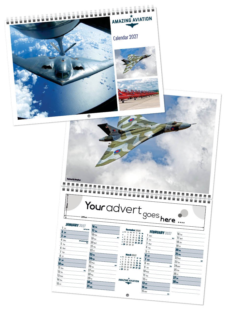 Amazing Aviation Central Wiro Wall Calendar 2026 - Think Promote