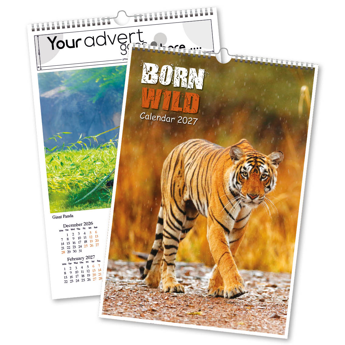 Born Wild A3 DiGi Wall Calendar 2026 - Think Promote