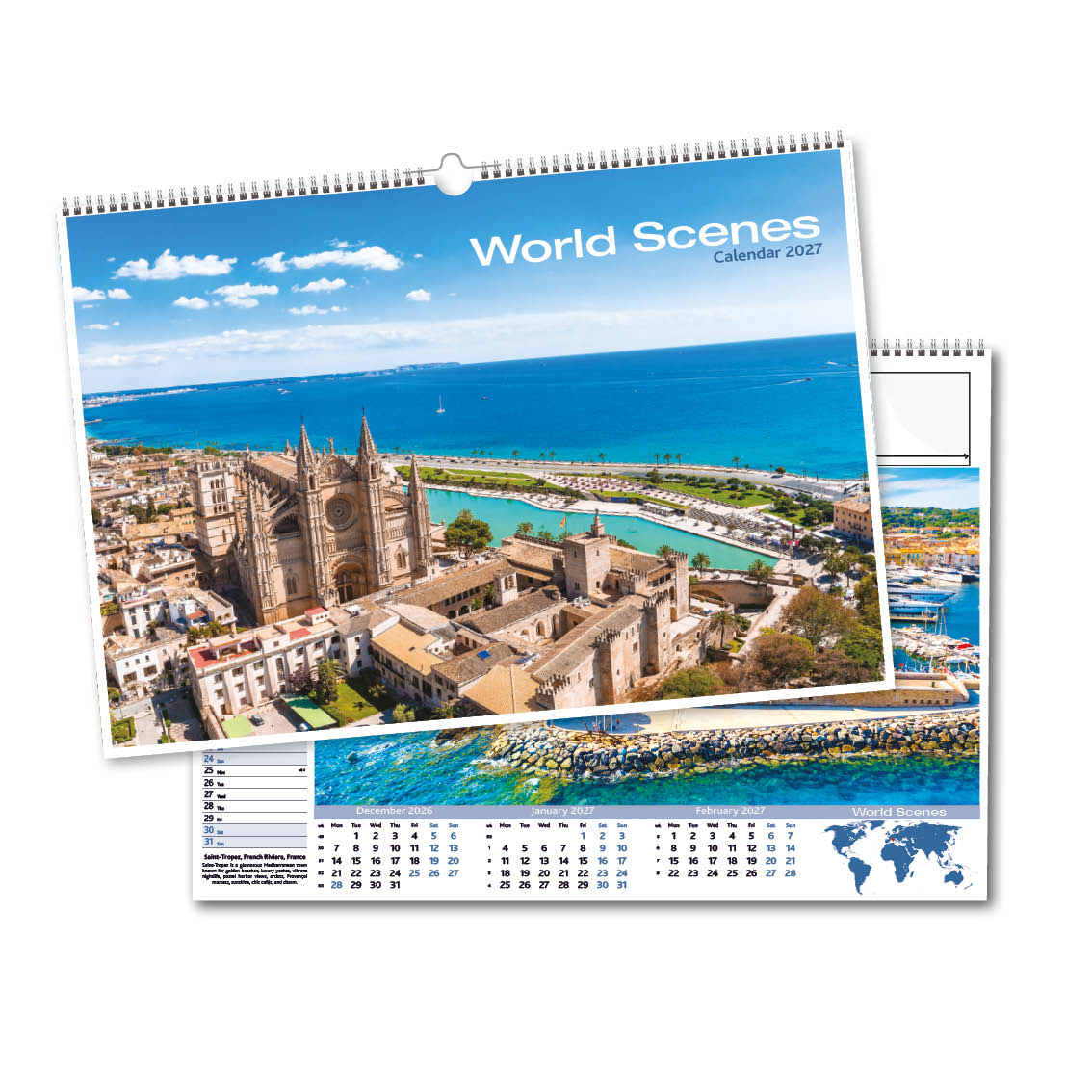 World Scenes A3 DiGi Wall Calendar 2026 - Think Promote