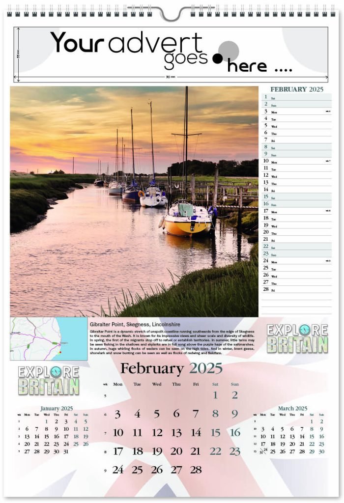 Explore Britain Wall Calendar 2025 - Think Promote