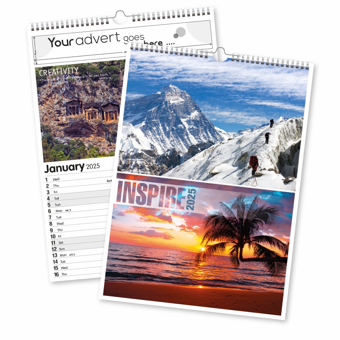 Inspire 13 Leaf Mini Memo Calendar 2025 - Think Promote