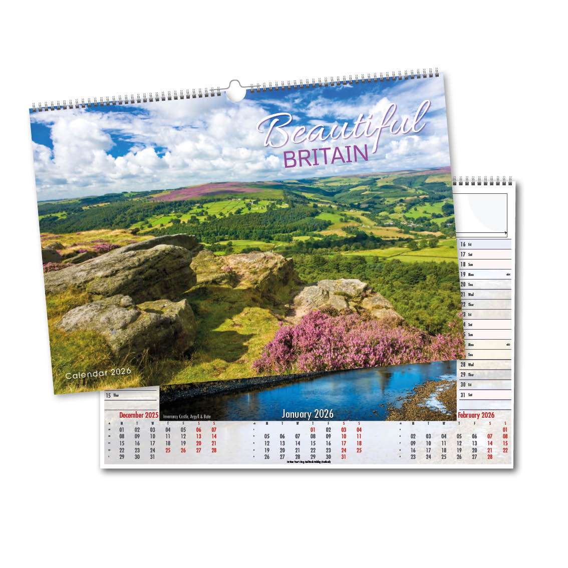 Beautiful Britain Landscape Wall Calendar 2026 - Think Promote