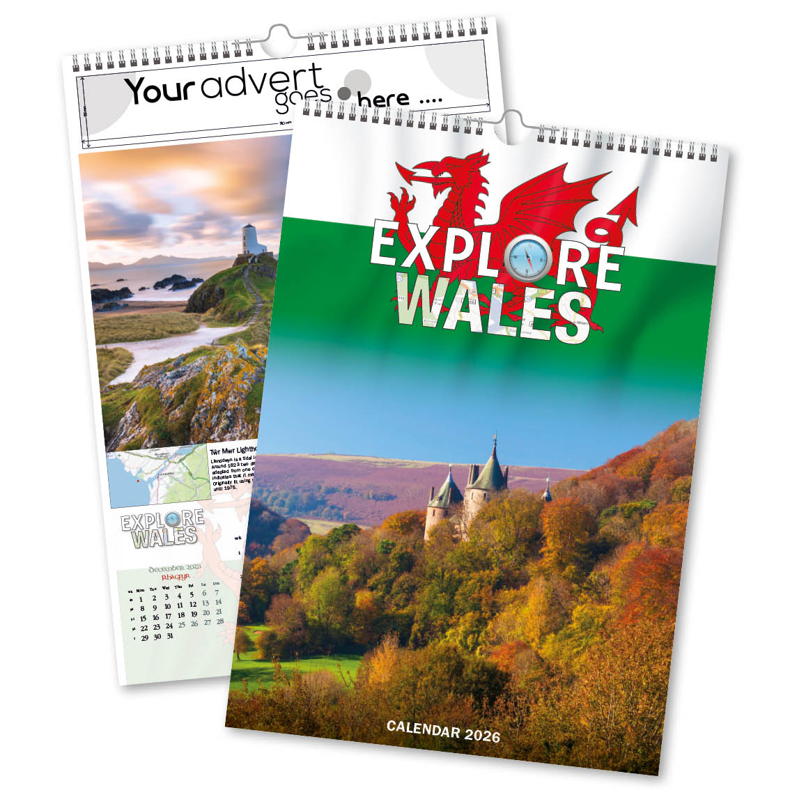 Explore Wales Wall Calendar 2026 - Think Promote