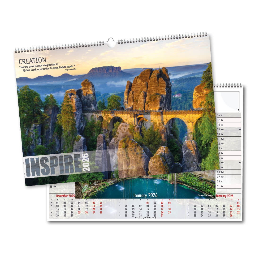 Inspire Landscape Wall Calendar 2026 - Think Promote