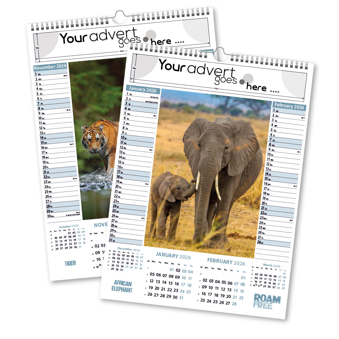 Roam Free Memo Wall Calendar 2026 - Think Promote