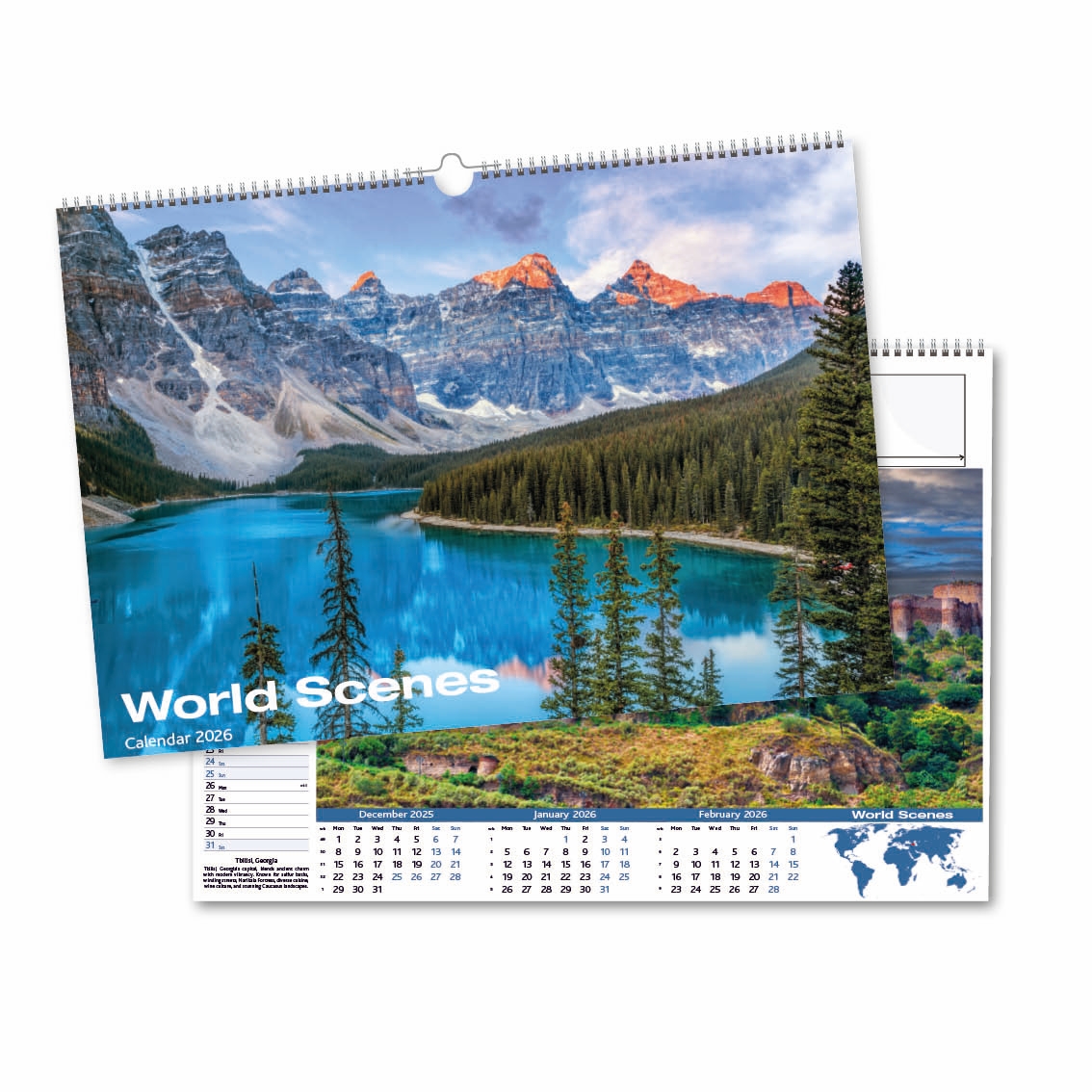 World Scenes A4 DiGi Wall Calendar 2026 - Think Promote